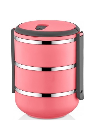 Freshbox Sefer Tası Saklama Kabı 3 Katlı Model 2,25 lt Pembe Freshbox Sefer Tası Saklama Kabı 3 Katlı Model 2,25 lt Pembe