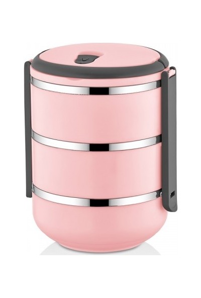 Freshbox Sefer Tası Saklama Kabı 3 Katlı Model 2,25 lt Pudra Pembe Freshbox Sefer Tası Saklama Kabı 3 Katlı Model 2,25 lt Pudra Pembe