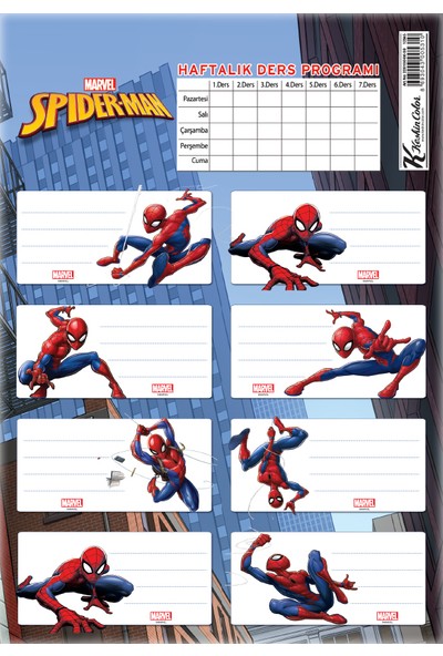 Spider-Man Ders Programı 20Li Etiket Spider-Man Ders Programı 20Li Etiket