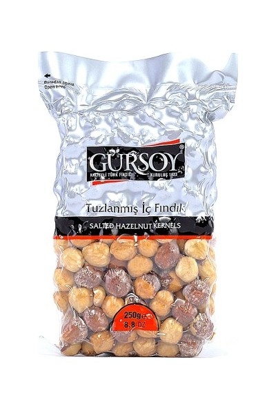 Gürsoy Tuzlanmış İç Fındık 250 gr Vakum Paket Gürsoy Tuzlanmış İç Fındık 250 gr Vakum Paket