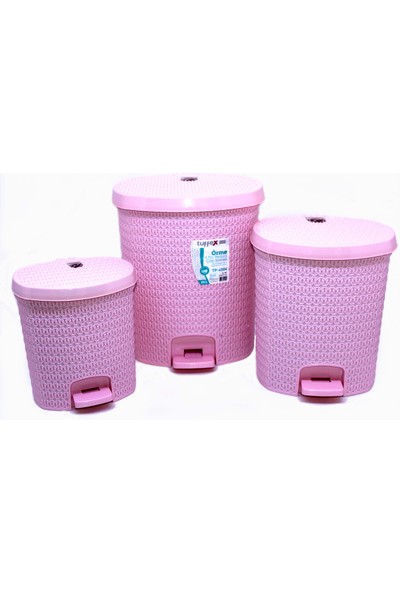Tuffex Örme Mega Pedallı Çöp Kovası 3'lü Set Tuffex Örme Mega Pedallı Çöp Kovası 3'lü Set