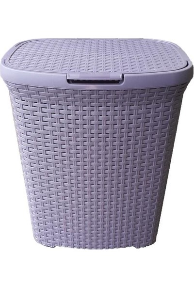 Banadabul Smartwares Kirli Çamaşır Sepeti Mor Rattan Desenli