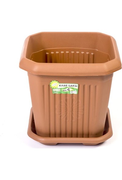 Hak Plastik Kare Saksı No 4 Klasik Bahçe Çiçek Saksısı Hak Plastik Kare Saksı No 4 Klasik Bahçe Çiçek Saksısı