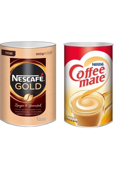 Nescafe Gold 900 gr. + Coffee Mate Kahve Kreması 2000 gr. Nescafe Gold 900 gr. + Coffee Mate Kahve Kreması 2000 gr.