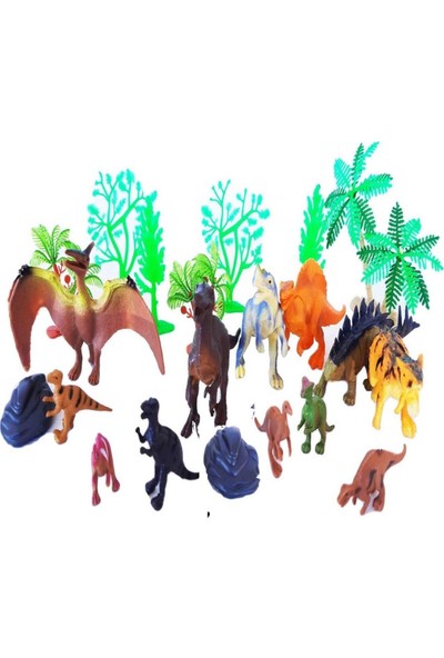 Oyuncak Hayvan Seti Dinazor Montesorri Seti 12 Lı Dinazor Yavrulu