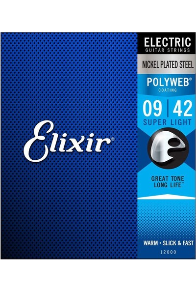 Elixir 09-42 Polyweb Super Light Elektro Gitar Teli 12000 Elixir 09-42 Polyweb Super Light Elektro Gitar Teli 12000