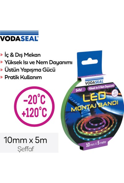 Vodaseal Vhb Şefaf Led Band 10Mmx5Mt
