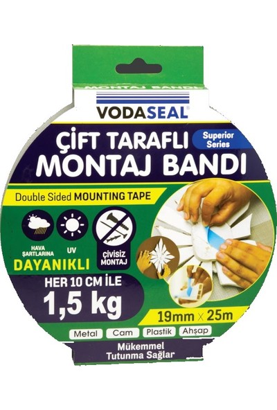 Vodaseal Çift Taraflı Köpüklü Band 19Mmx25Mt Vodaseal Çift Taraflı Köpüklü Band 19Mmx25Mt