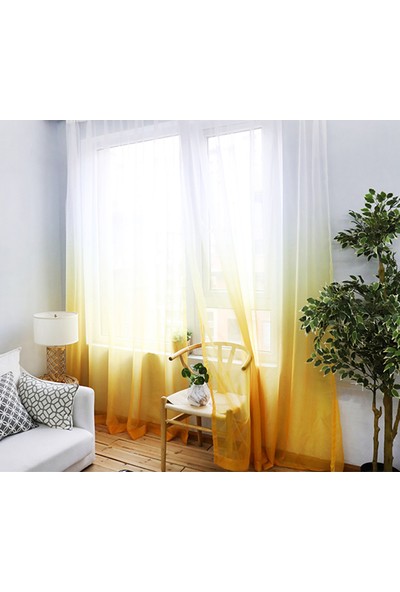 Belle Cose Degrade Renk Geçişli Sarı Tül Perde 170X250 cm Belle Cose Degrade Renk Geçişli Sarı Tül Perde 170X250 cm