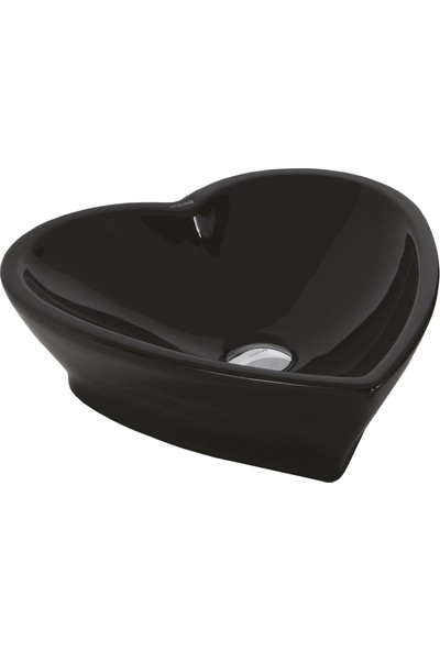 Creavit Tp149 Love 45 cm Setüstü Kalp Lavabo Siyah Creavit Tp149 Love 45 cm Setüstü Kalp Lavabo Siyah