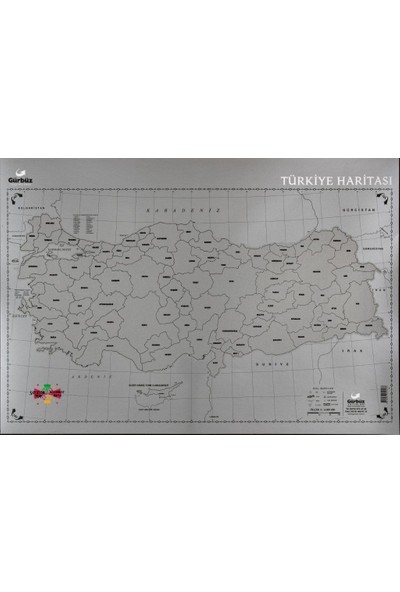 Gürbüz Yayınları Kazınabilir Türkiyie Haritası 35*50 Gürbüz Yayınları Kazınabilir Türkiyie Haritası 35*50
