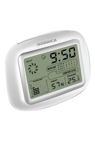 Nordica Dijital Masa Saati & Nem ve Sıcaklık Ölçer