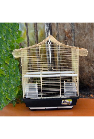 Eurogold Pirinç Telli Üçgen Çatılı Kuş Kafesi 31X42X45Cm