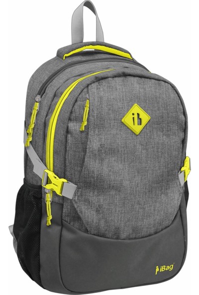 İbag Üç Bölmeli Gri Sırt Çantası (Günlük-Seyahat-Okul)