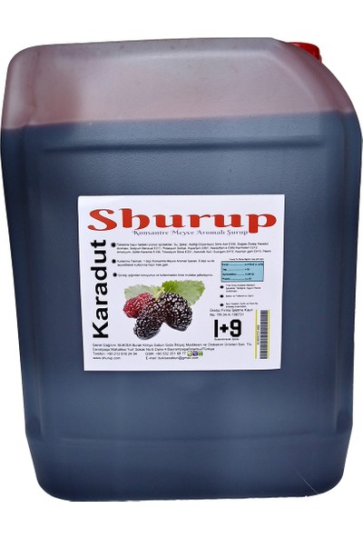 Shurup Konsantre Meyve Aromalı İçecek 6 kg Karadut
