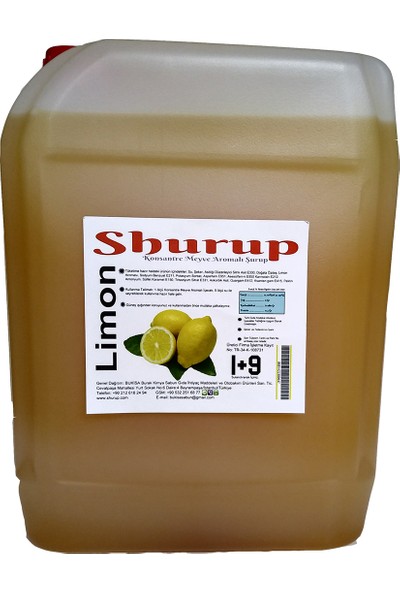 Shurup Konsantre Meyve Aromalı İcecek 6 kg Limon