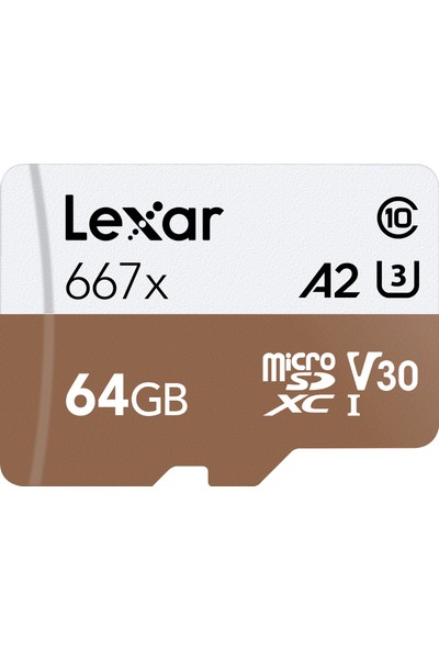 Lexar 64GB Micro SDXC UHS-I 667X C10 U3 4K V30 A2 100Mb/sn LSDMI64GB667A Hafıza Kartı Lexar 64GB Micro SDXC UHS-I 667X C10 U3 4K V30 A2 100Mb/sn LSDMI64GB667A Hafıza Kartı