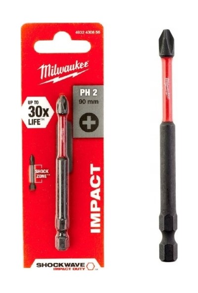 Milwaukee Bits Uç Ph2 90 mm. 1'li Paket Shockwave Milwaukee Bits Uç Ph2 90 mm. 1'li Paket Shockwave