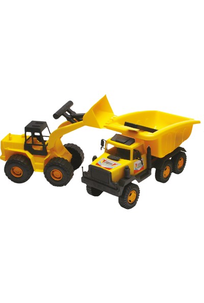 Güçlü Toys 2'li İnşaat Kamyon Seti Kamyon Ve Kepçe Güçlü Toys 2'li İnşaat Kamyon Seti Kamyon Ve Kepçe