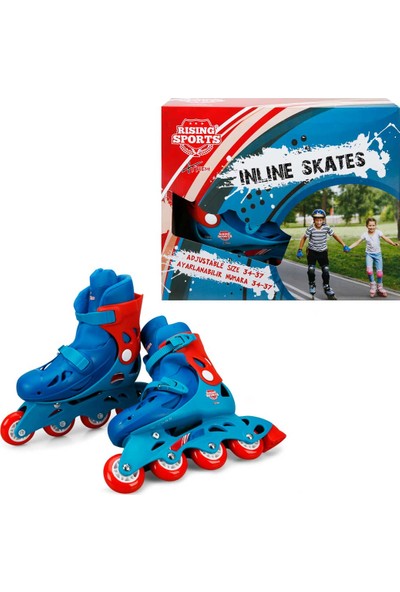 Rising Sports 4 Teker Paten 34/37 Mavi