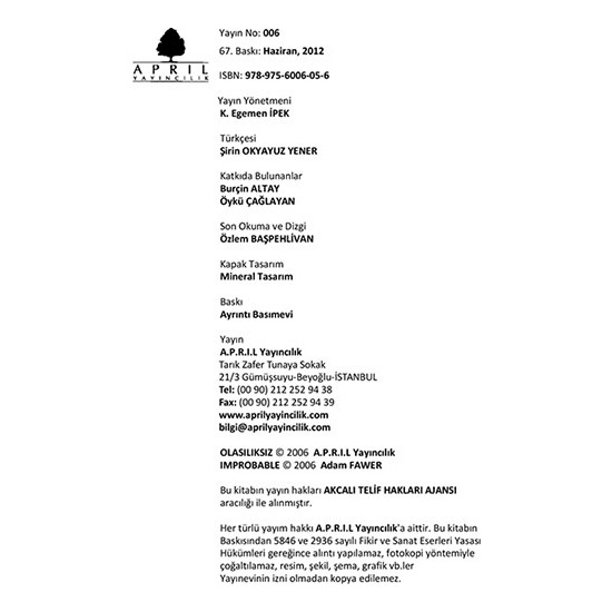 Olasılıksız - Adam Fawer Kitabı ve Fiyatı - Hepsiburada