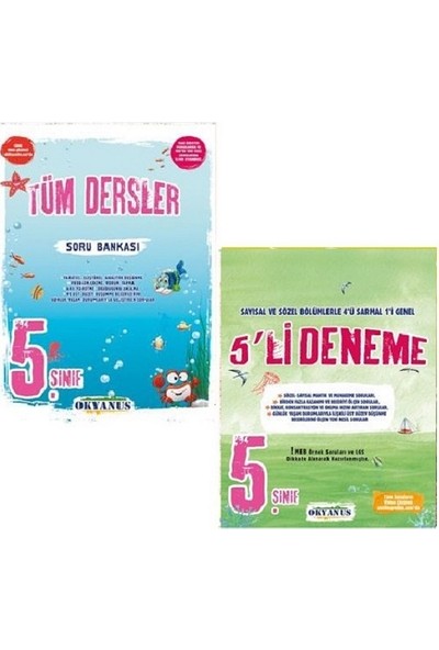 Okyanus Yayınları 5. Sınıf Tüm Dersler Soru Bankası+5. Sınıf 5'li Deneme