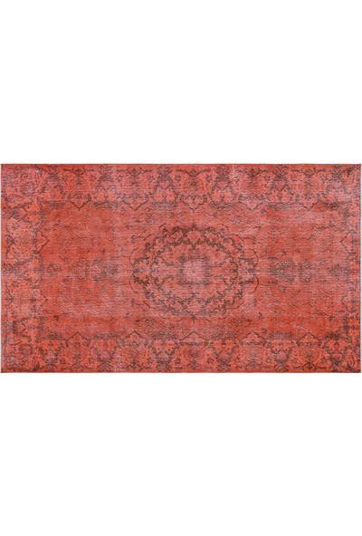 Bespoky Atina Turuncu Eskitme El Dokuma Alan Halısı