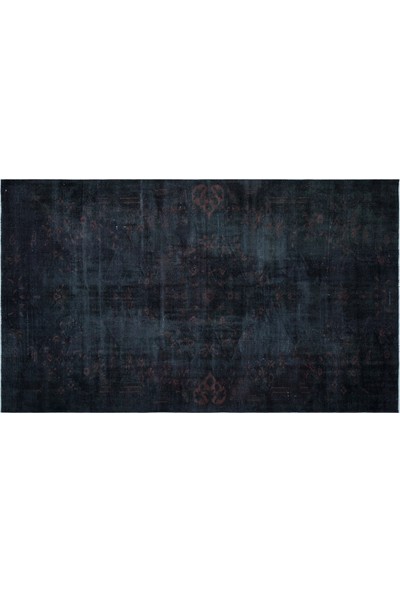Bespoky Atina Siyah Eskitme El Dokuma Alan Halısı