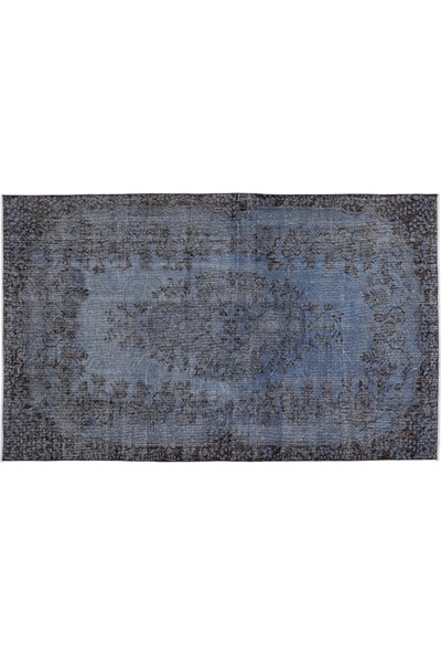 Bespoky Atina Mavi Eskitme El Dokuma Alan Halısı