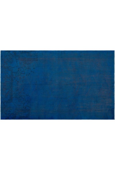 Bespoky Atina Mavi Eskitme El Dokuma Alan Halısı