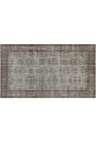 Bespoky Atina Gri Eskitme El Dokuma Alan Halısı