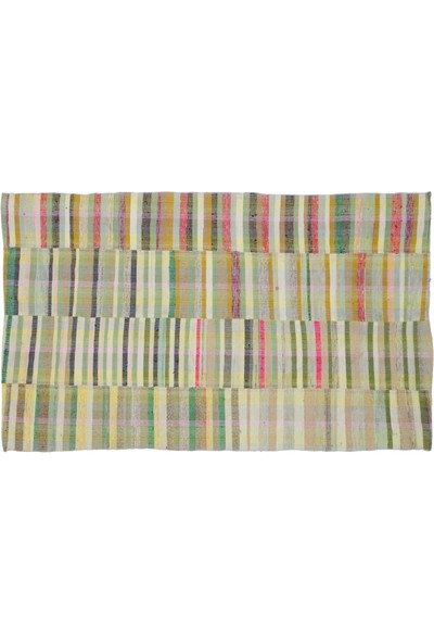 Bespoky Girit Bej Çizgili El Dokuma Alan Halısı
