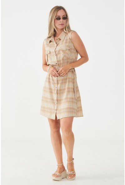 Alessi Lumarco Kalın Askı Ekose Elbise