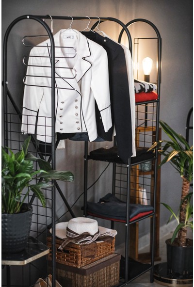 Uyan Ev Ürünleri Elit5-S Metal Portmanto Raflı Elbise Askılığı ve Ayakkabılık Uyan Ev Ürünleri Elit5-S Metal Portmanto Raflı Elbise Askılığı ve Ayakkabılık