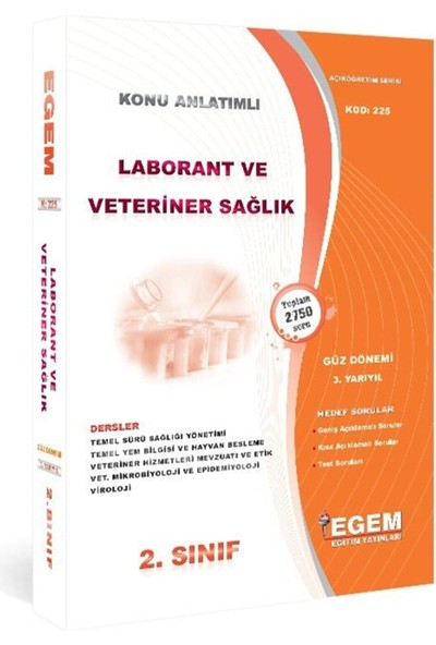 Aöf 2. Sınıf Laborant & Veteriner Sağlık Konu Anlatımlı Soru Bankası-Güz Dönemi(3. Yarıyıl) Aöf 2. Sınıf Laborant & Veteriner Sağlık Konu Anlatımlı Soru Bankası-Güz Dönemi(3. Yarıyıl)