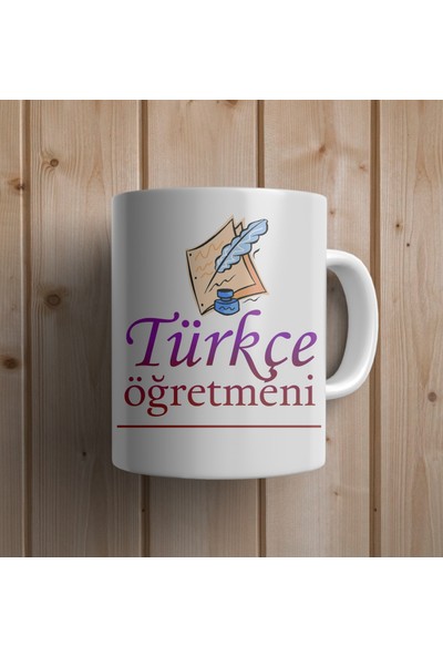 Türkçe Öğretmen Kupası Seramik Baskılı
