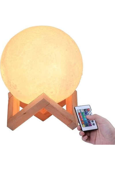 Sld 3D Ay Lambası 15 cm 16 Renkler USB Şarj Edilebilir Rgb (Yurt Dışından) Sld 3D Ay Lambası 15 cm 16 Renkler USB Şarj Edilebilir Rgb (Yurt Dışından)