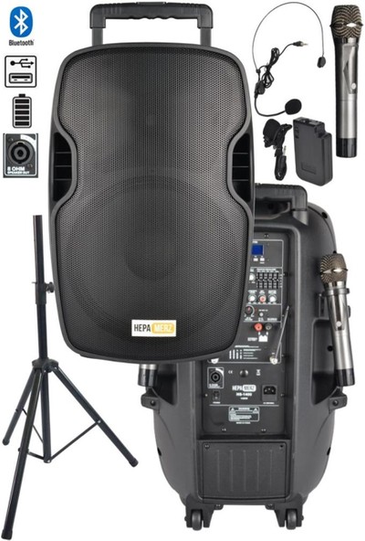 Hepa Merz HS-1400EY Şarjlı Taşınabilir Portatif Ses Sistemi Hoparlör Mikrofonlu Standlı 1400 Watt Yüksek Güç Hepa Merz HS-1400EY Şarjlı Taşınabilir Portatif Ses Sistemi Hoparlör Mikrofonlu Standlı 1400 Watt Yüksek Güç