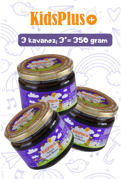 Kids Plus Kakaolu Çocuk Macunu 3 x 350 gr Kids Plus Kakaolu Çocuk Macunu 3 x 350 gr