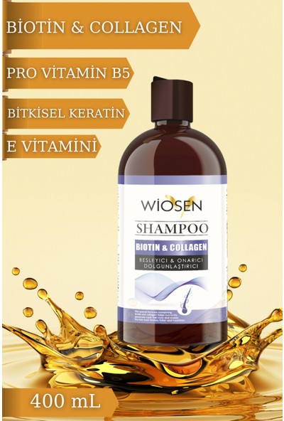 Wiosen Hızlı Saç Uzatan Argan Yağlı Şampuan Wiosen Saç Dökülme Karşıtı Uzatıcı Şampuan 400 ml