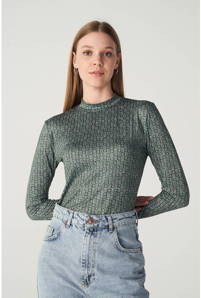 Be Blue Yeşil Mini Çiçek Desenli Body