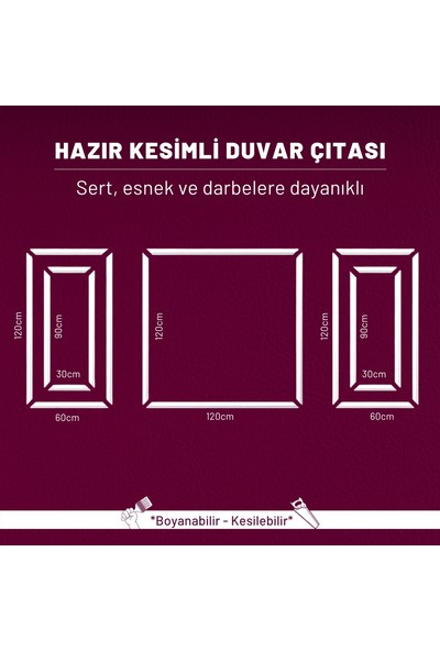 Decotime 4 ve 2,5 cm Boyanabilir Poliüretan Hazır Kesimli Duvar Çıtası Paketi M1 Decotime 4 ve 2,5 cm Boyanabilir Poliüretan Hazır Kesimli Duvar Çıtası Paketi M1