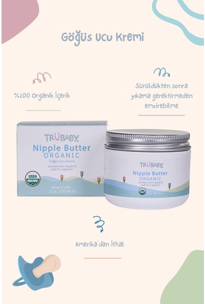 Trukid Trubaby Trukid Nipple Butter Göğüs Ucu Kremi 59,14 ml (TRK101) Trukid Trubaby Trukid Nipple Butter Göğüs Ucu Kremi 59,14 ml (TRK101)
