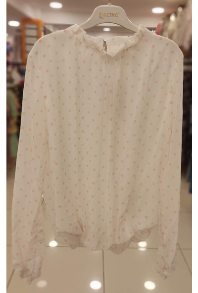 Yonca Çocuk Pulcıno Kids 21215 Puantiyeli Kız Çocuk Gömlek