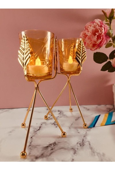 Yıva Home Ikili Altın Rengi Çiçek Desenli Orta Boy Tel Mumluk YVHM2CCK Yıva Home Ikili Altın Rengi Çiçek Desenli Orta Boy Tel Mumluk YVHM2CCK