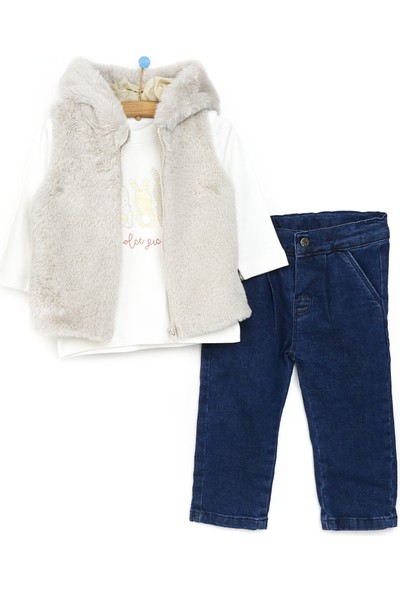 Bebetto Dolce Piccolo Kız Bebek Sweatshirt-Pantolon-Hırka 3lü Takım Bebetto Dolce Piccolo Kız Bebek Sweatshirt-Pantolon-Hırka 3lü Takım