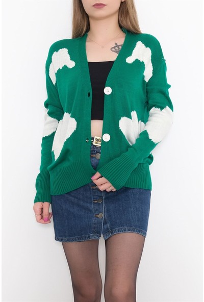 Bulut Desenli Triko Yeşil - 9973.352.