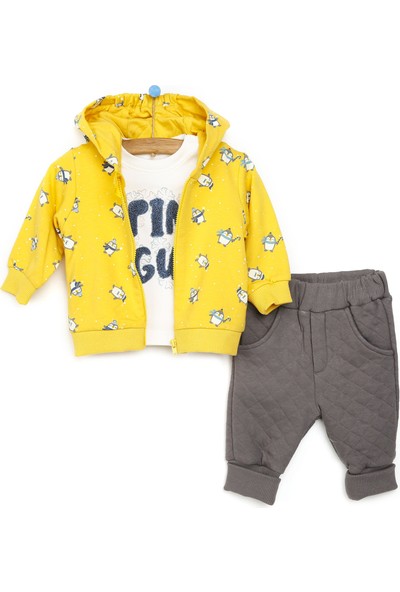 Bebetto Yenidoğan Penguin Sweatshirt-Hırka-Alt 3lü Set Bebetto Yenidoğan Penguin Sweatshirt-Hırka-Alt 3lü Set