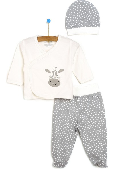 Hello Baby Yenidoğan Zıbın-Şapka-Patikli Alt