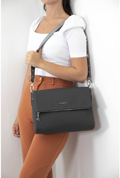 Silver Polo Antrasit Tek Bölmeli Kadın Çapraz Çanta/postacı Çantası SP746